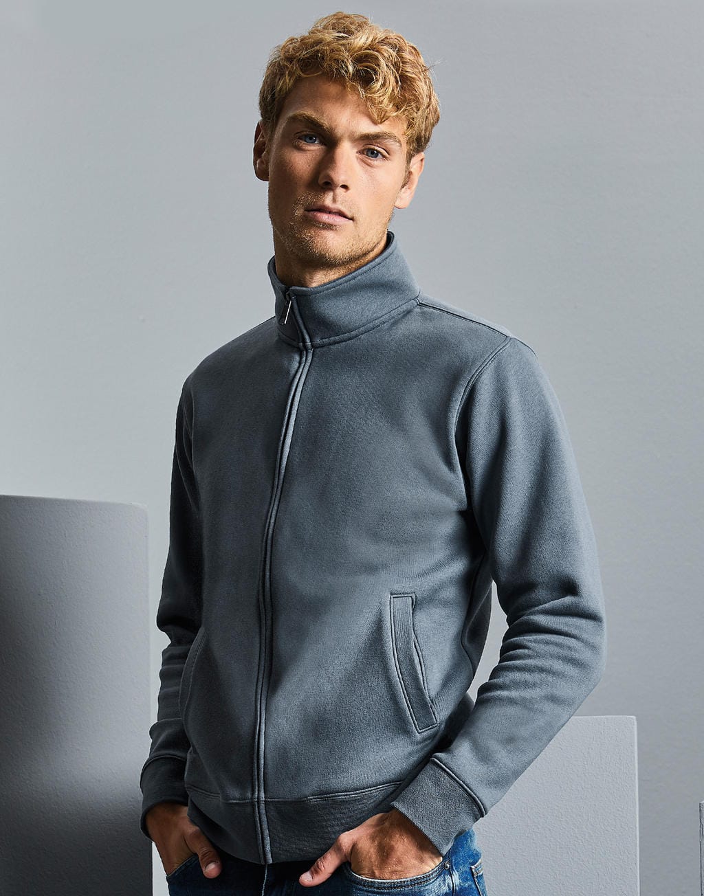 Russell Men's Authentic Sweat Jacket - Decorabel Blanco textiel